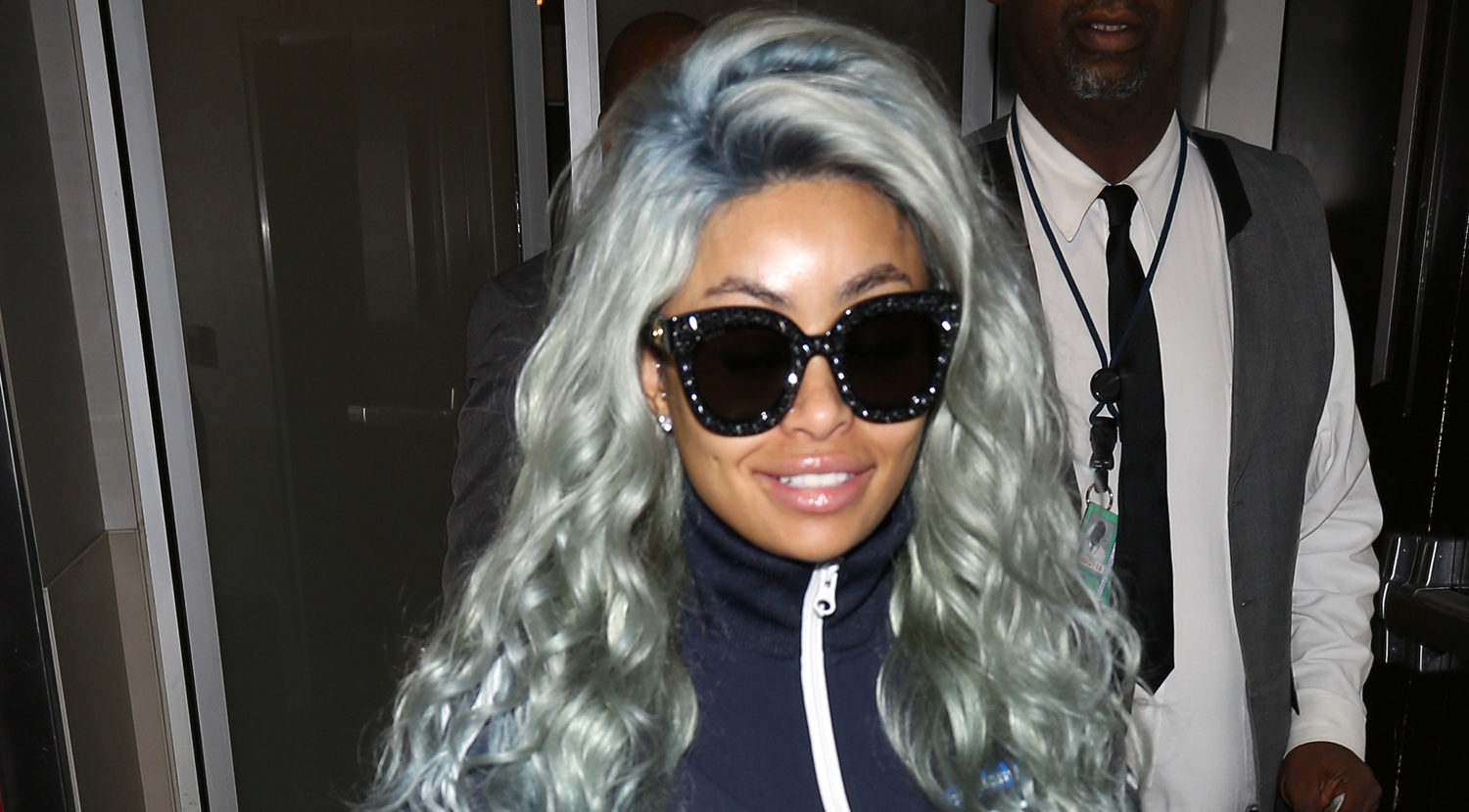 Blac Chyna Rocks Blue Hair for Her Flight Out of Town | Blac Chyna ...
