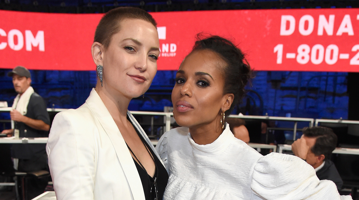 Kerry Washington & Kate Hudson Answer Calls Together at ‘Hand in Hand ...