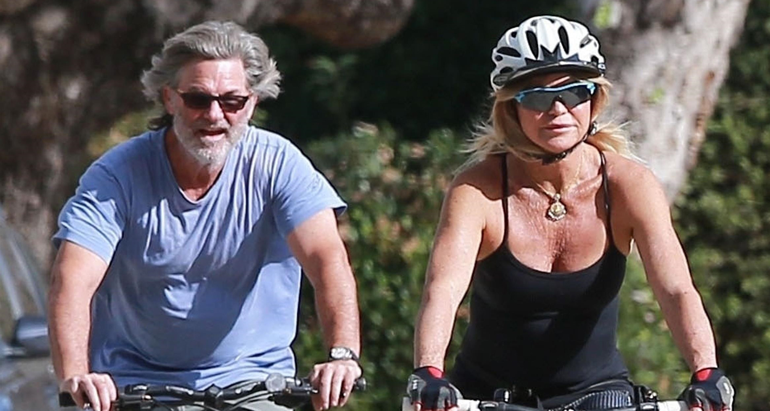 Goldie Hawn & Kurt Russell Couple Up For a Morning Bike Ride! | Goldie ...