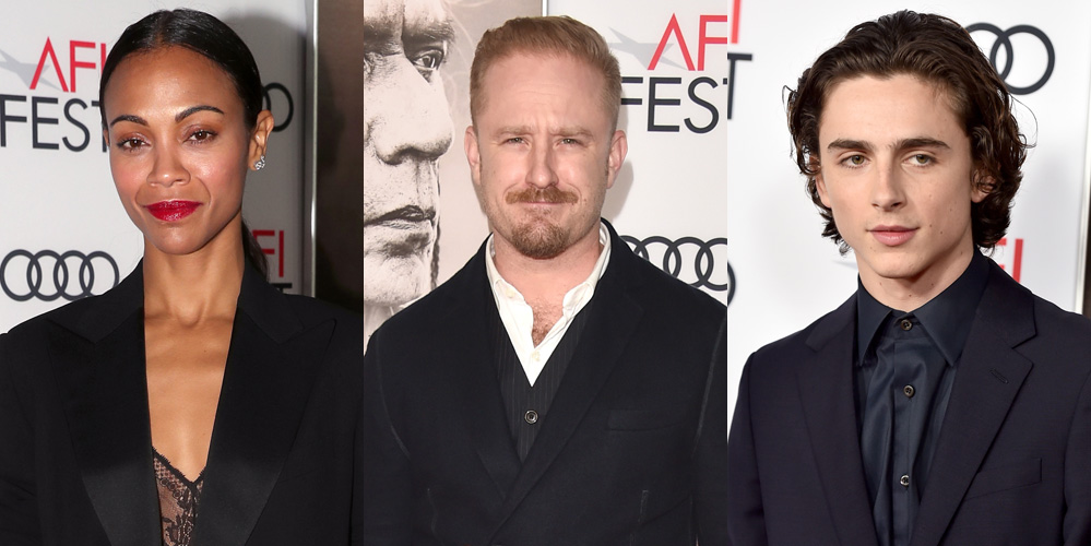 Zoe Saldana Checks Out ‘Hostiles’ Premiere at AFI Fest | Ben Foster, Q ...