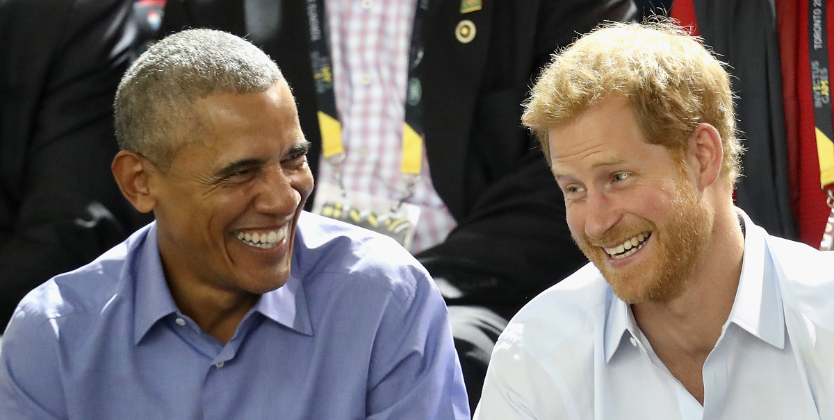 Prince Harry Jokes Around with Former President Barack Obama in Fun ...
