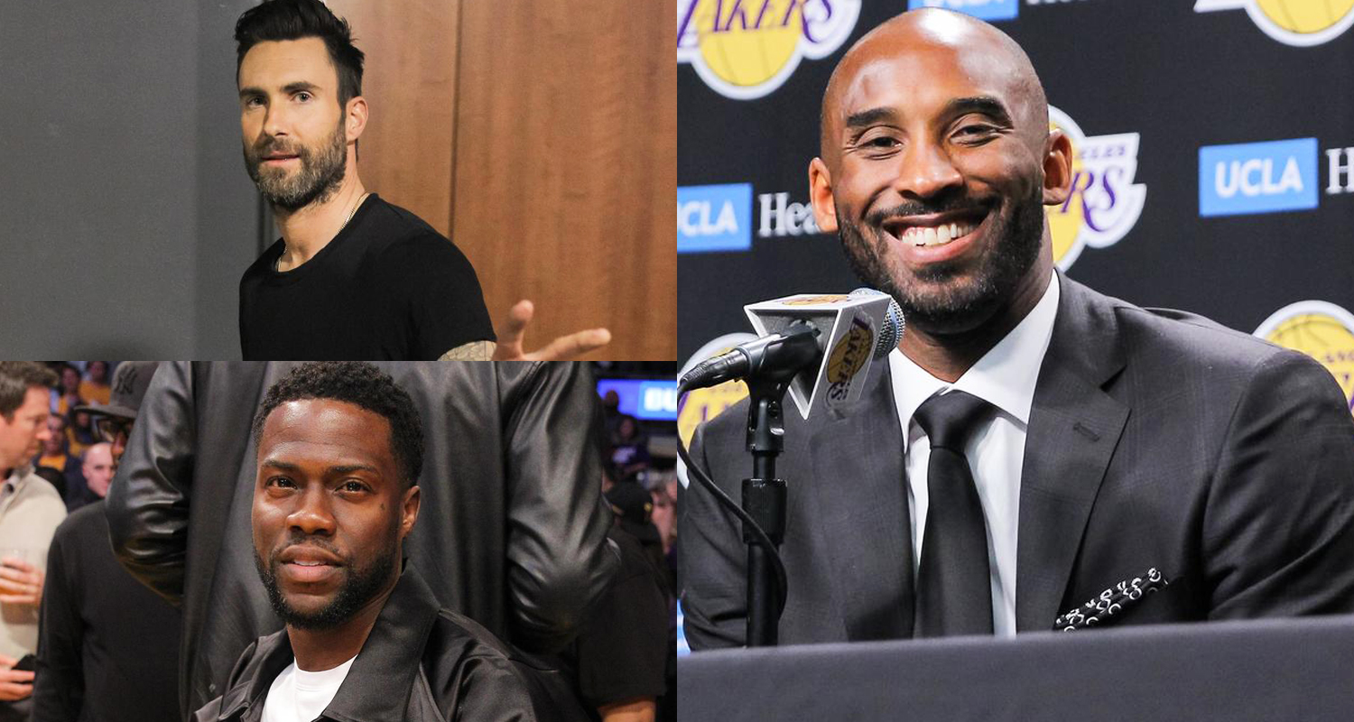 Adam Levine, Kevin Hart & More Support Kobe Bryant at Jersey Retirement ...