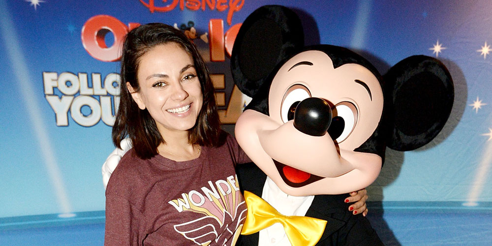Mila Kunis Is All Smiles With Her Pal Mickey Mouse at Disney on Ice ...