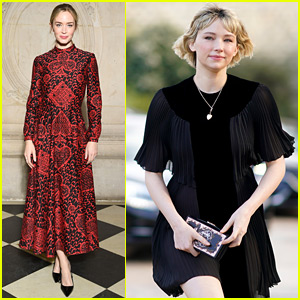Girl On the Train’s Emily Blunt & Haley Bennett Reunite at Dior Show in ...