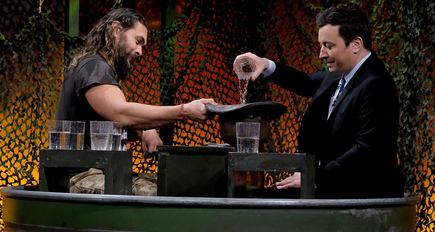 Jason Momoa & Jimmy Fallon Have ‘Water War’ on ‘Tonight Show’ – Watch ...