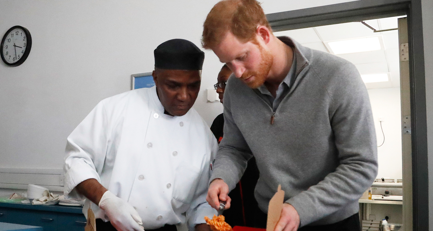 Prince Harry Helps Serve Food to School Children for The Fit and Fed ...