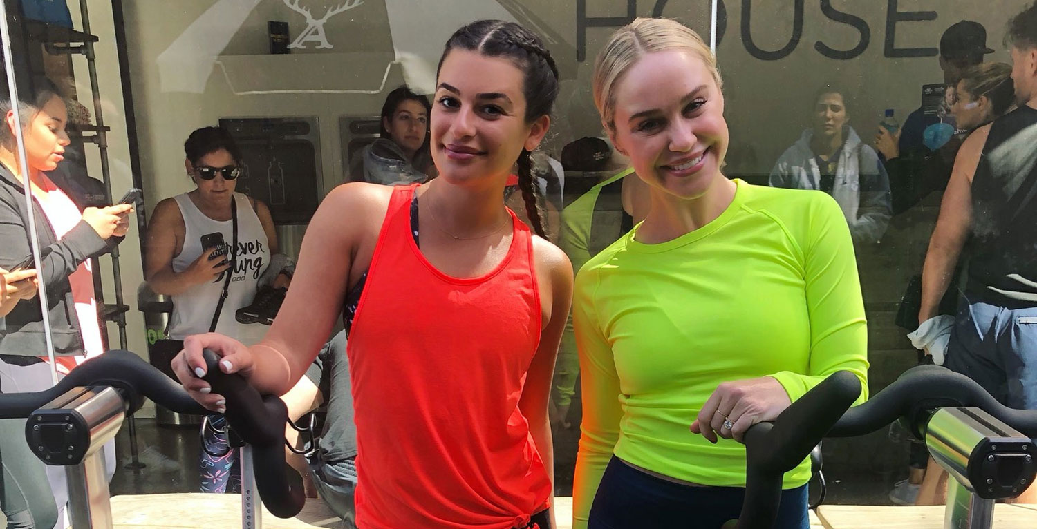 Lea Michele & Becca Tobin Have ‘Glee’ Reunion While Supporting Children ...