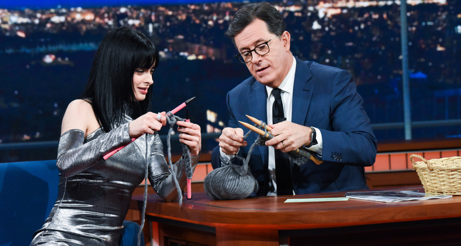 Krysten Ritter Talks Being ‘Vogue Knitting’s Cover Star on ‘Late Show ...