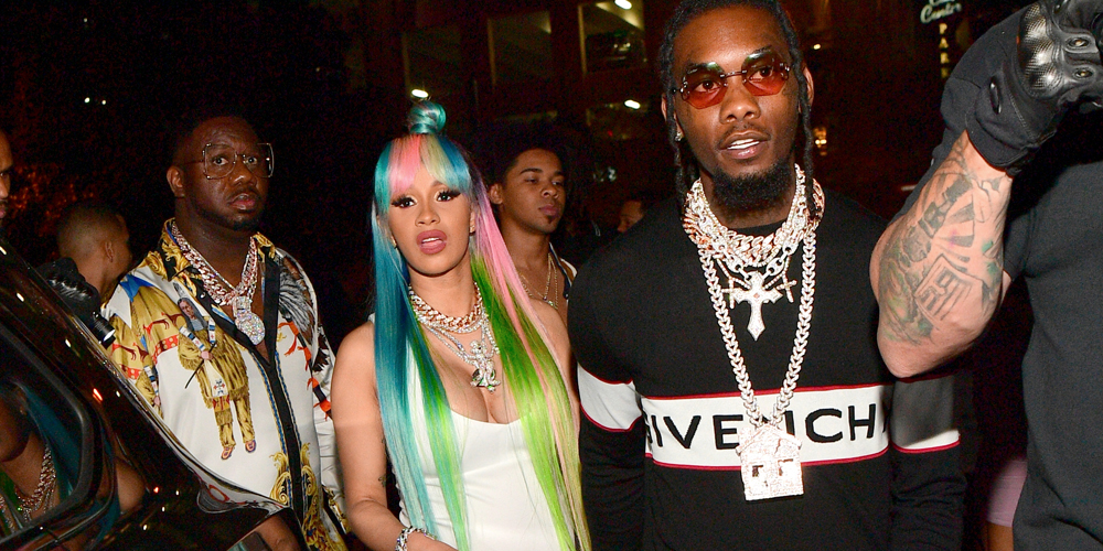 Pregnant Cardi B Rocks Rainbow Hair While Partying With Offset! | Cardi ...