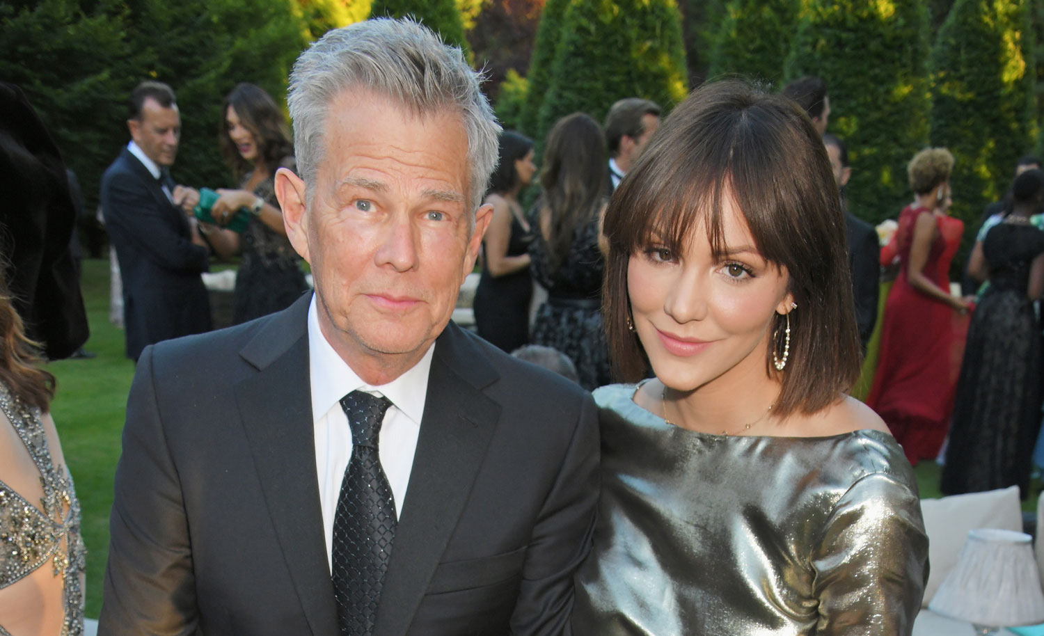 Katharine McPhee & David Foster Couple Up at Elton John’s Charity Event ...