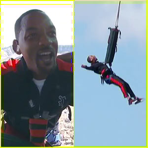 Will Smith Bungee Jumps Out of a Helicopter on His 50th Birthday ...