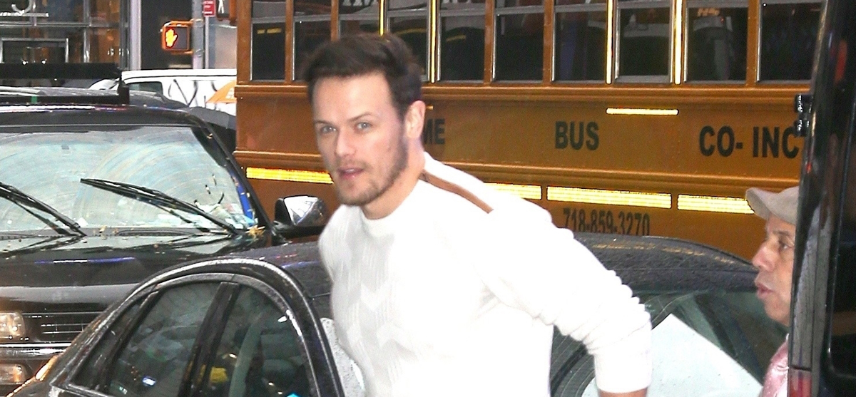 Sam Heughan Makes an Early Morning Visit to ‘Good Morning America ...