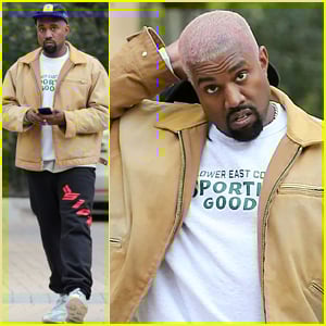 Kanye West Shows Off His Pink Hair at the Studio | Kanye West | Just ...