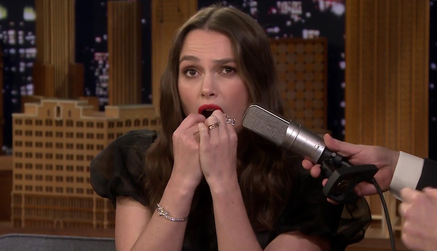 Keira Knightley Plays ‘Despacito’ on Her Teeth – Watch Now! | Jimmy ...
