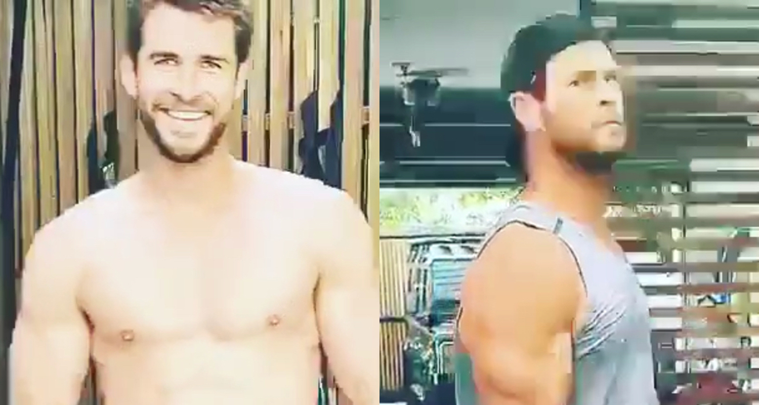 Liam Hemsworth Goes Shirtless, Bares Six-Pack While Working Out with Chris Hemsworth – Watch ...