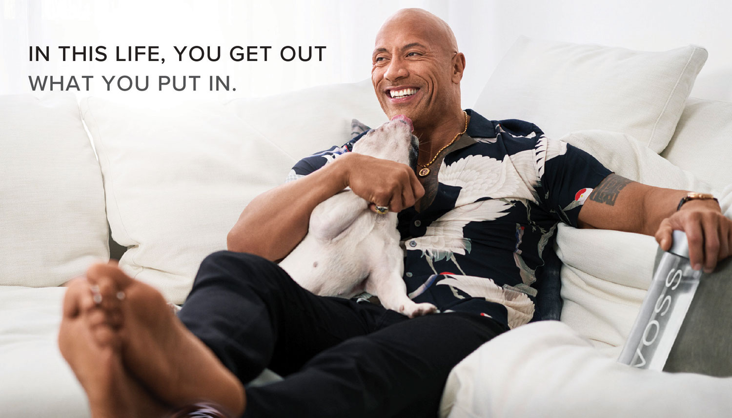 Dwayne Johnson & His Dog Star in Voss Water’s New Campaign (Video ...