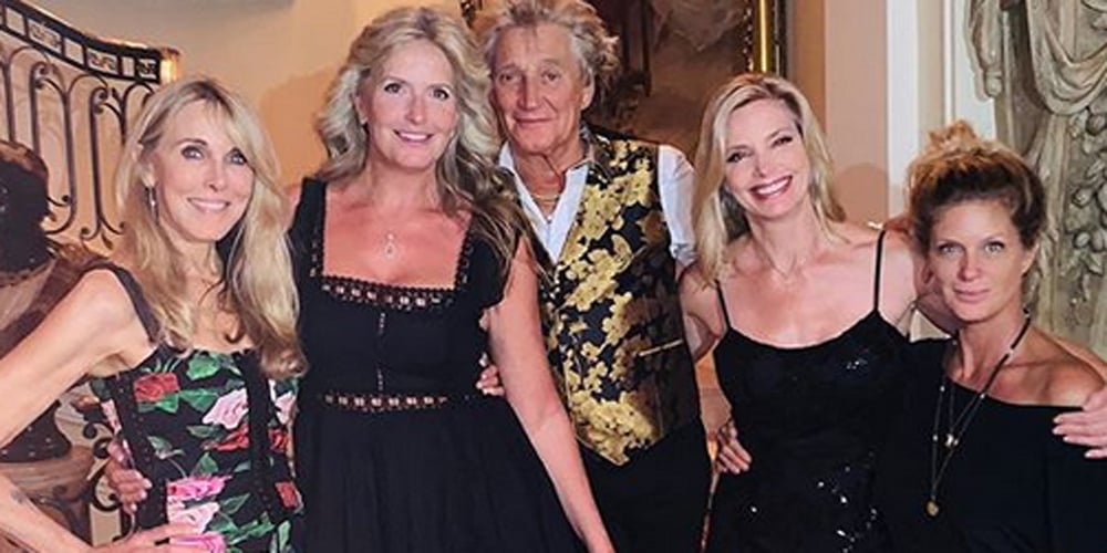 Rod Stewart Poses With 4 Mothers of 7 of His Children! | Alana Stewart ...