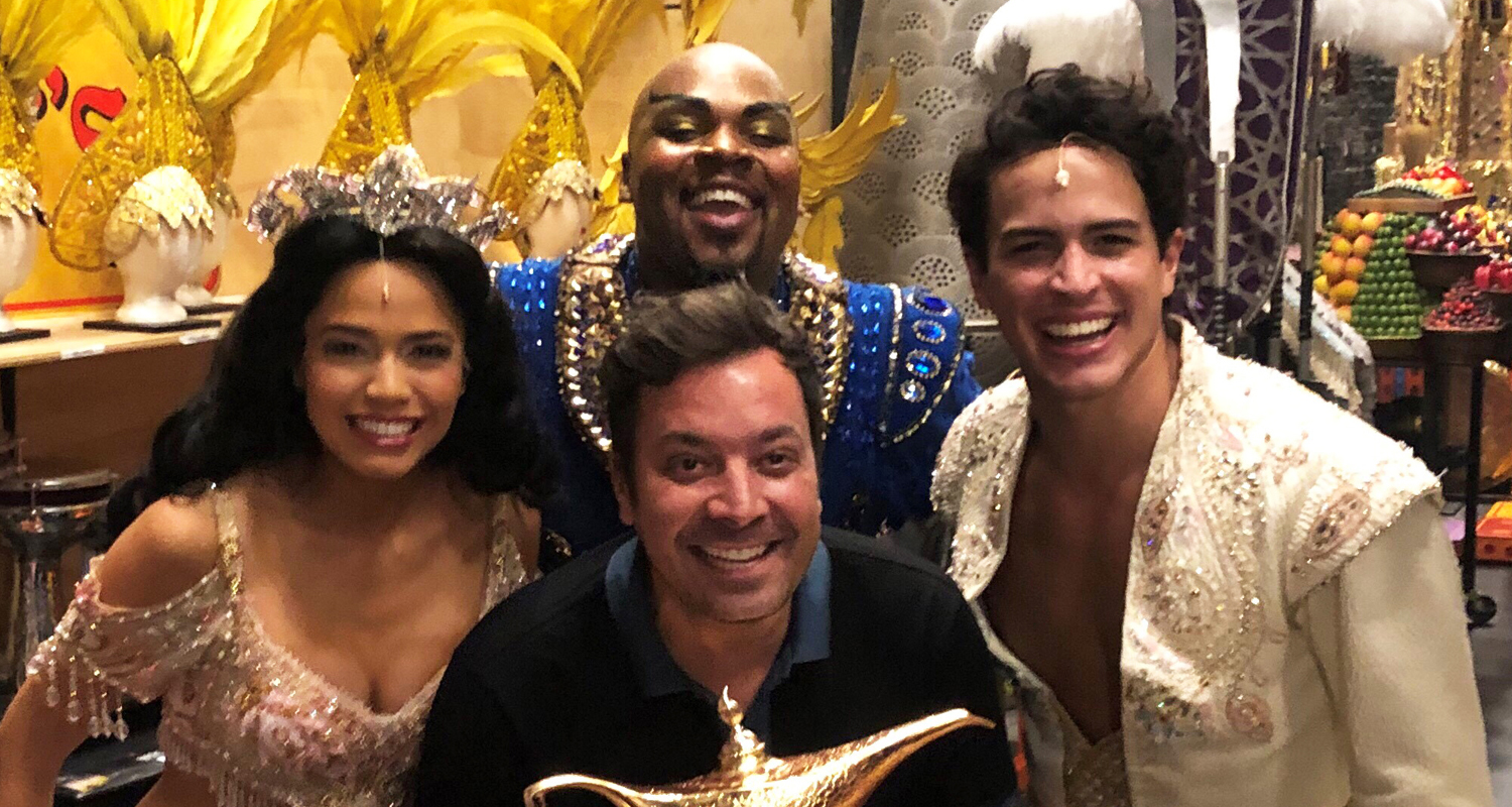 Jimmy Fallon Goes Backstage at Aladdin on Broadway! | Arielle Jacobs ...