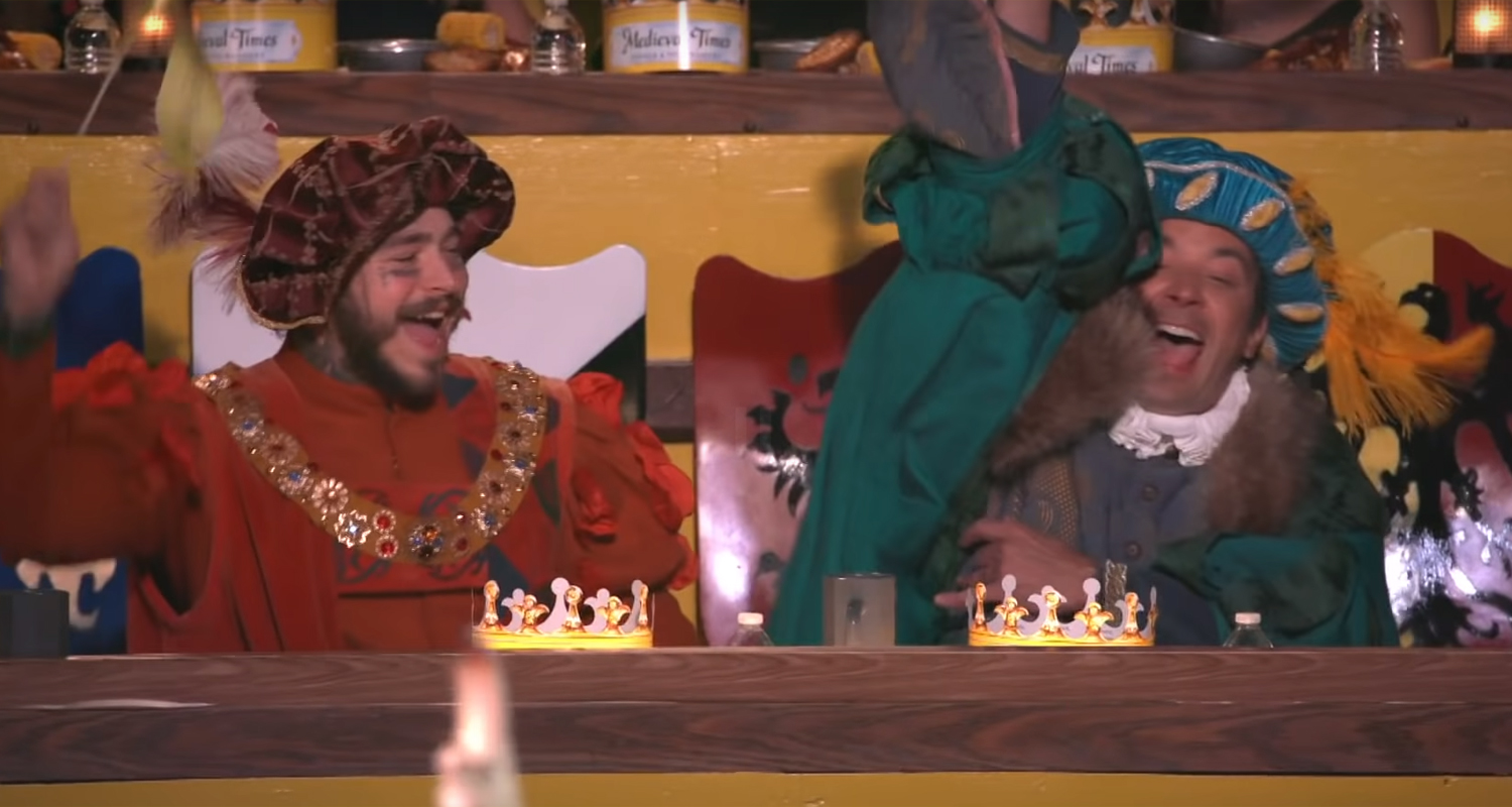Post Malone Reunites With Jimmy Fallon at Medieval Times – Watch ...