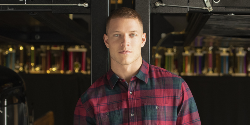 NFL Star Christian McCaffrey Poses for Flag & Anthem Holiday 2019 ...