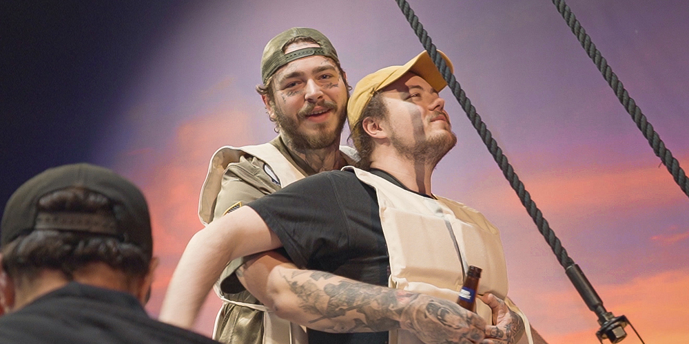 Post Malone Recreates ‘Titanic’ Scenes While Visiting Movietopia in ...