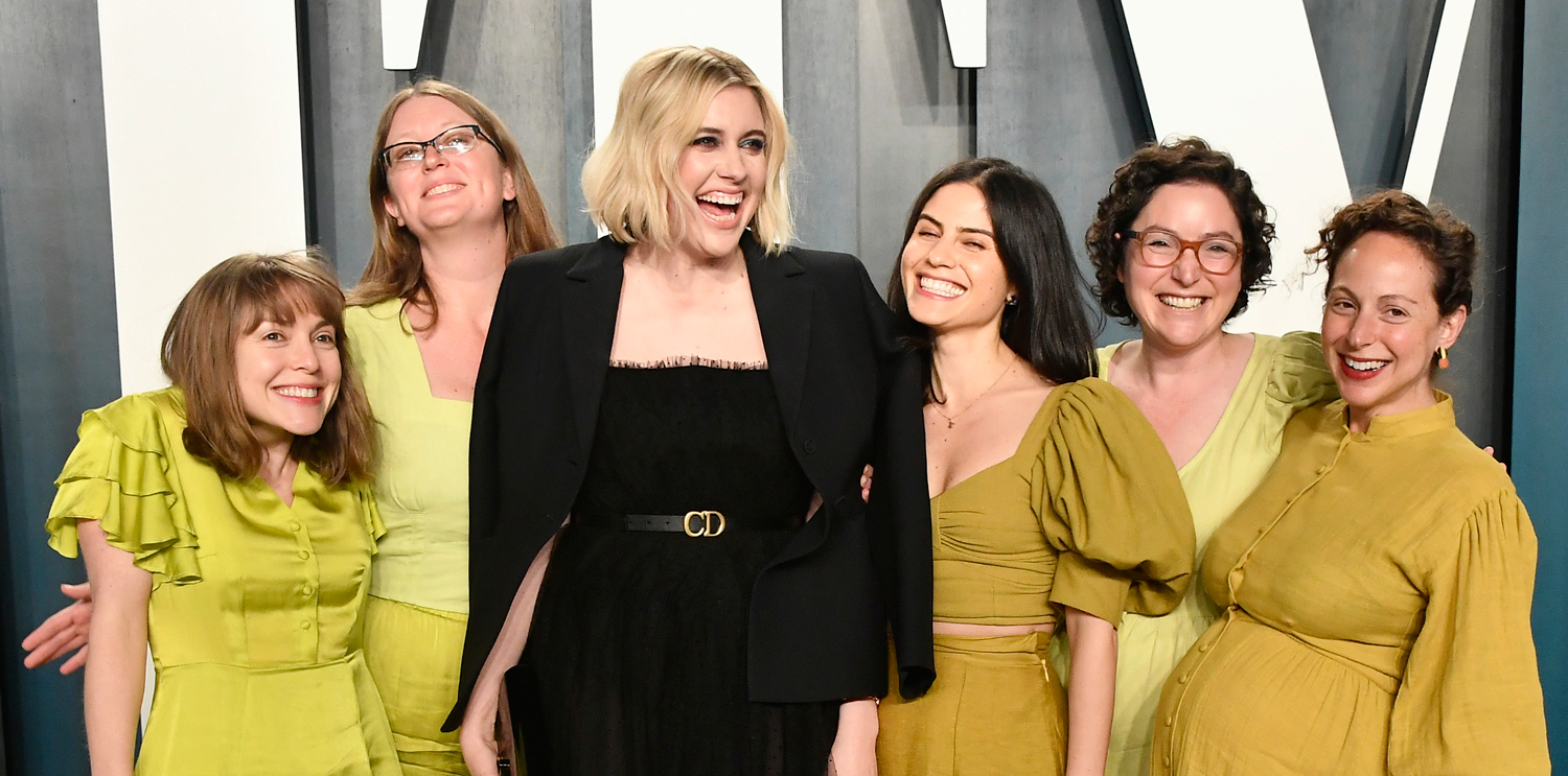 Greta Gerwig is Joined by Friends in Coordinating Outfits at Vanity ...