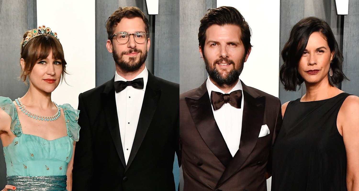 Andy Samberg & Adam Scott are Joined By Their Wives at Vanity Fair ...