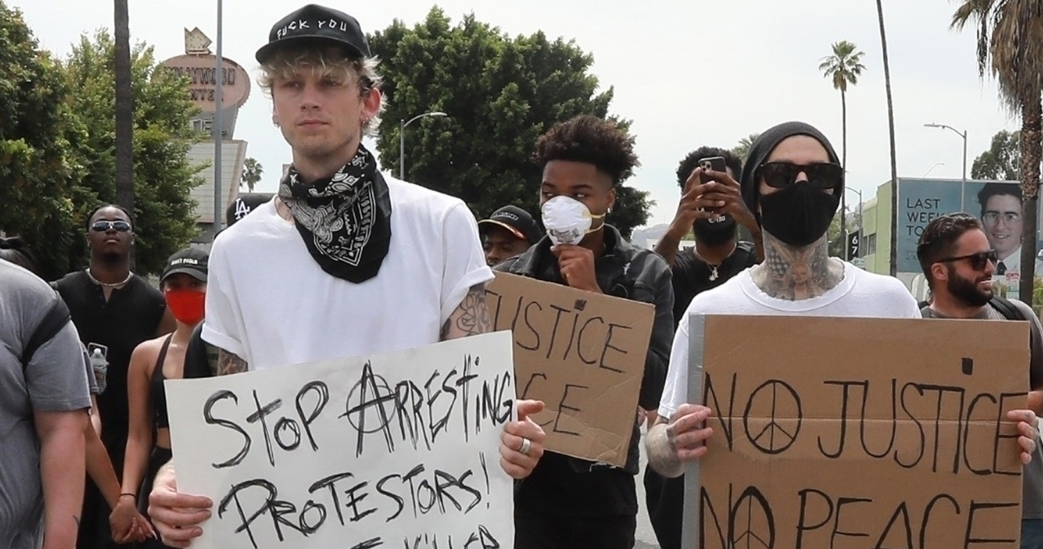 Machine Gun Kelly Carries ‘Arrest Killer Cops’ Sign While Protesting ...