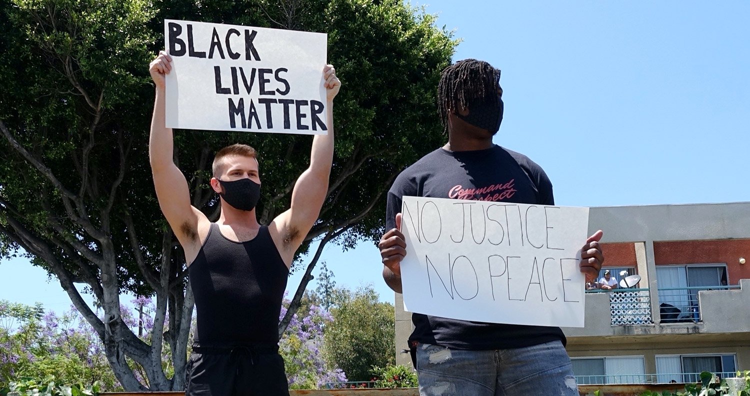 NFL Player Ryan Russell Protests for Black Lives Matter with Boyfriend ...