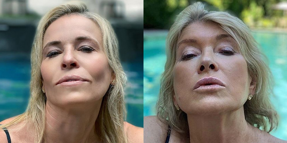 Chelsea Handler Recreates Martha Stewart Pool Selfie & Martha Responds ...
