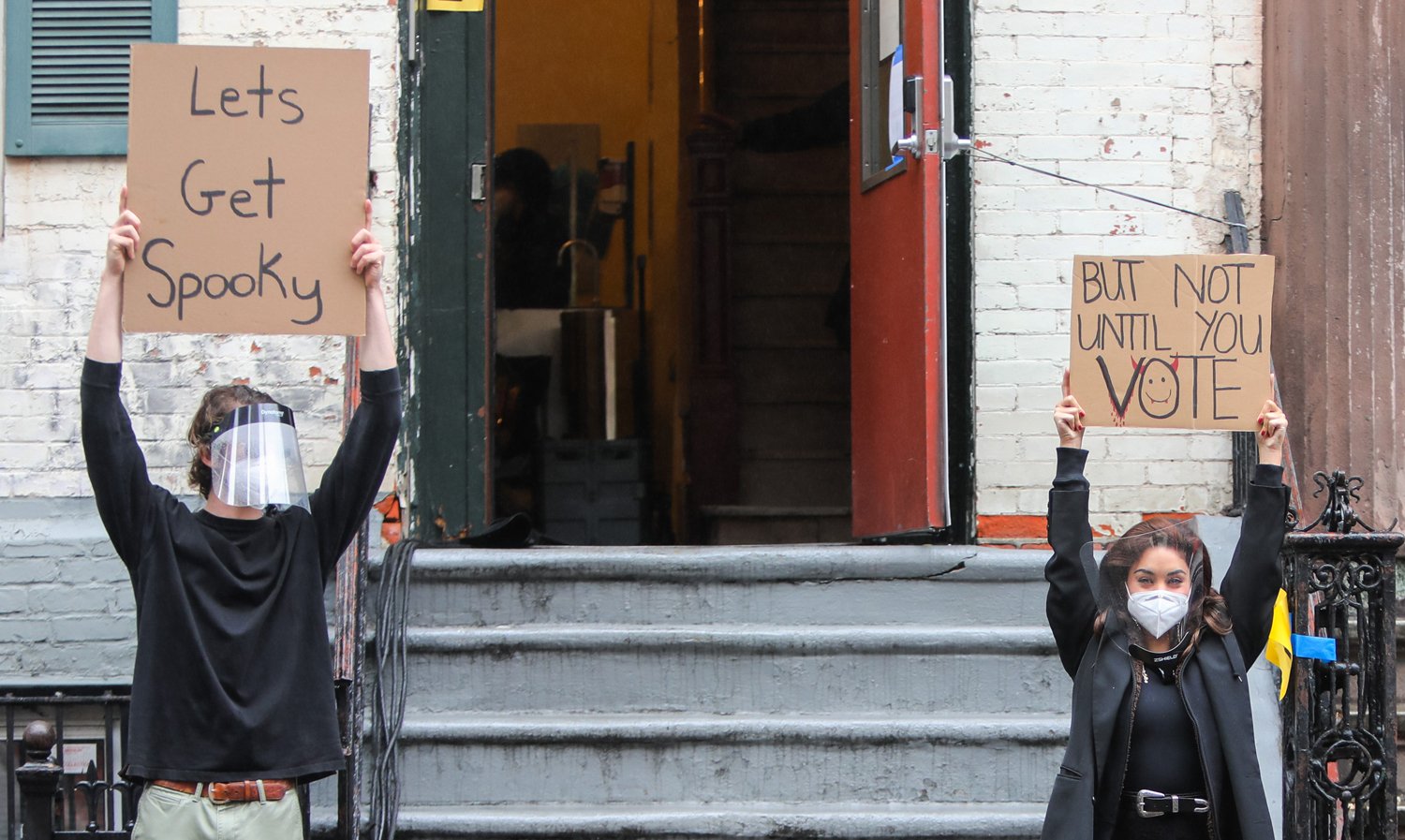 Vanessa Hudgens & the Dude With Sign Remind People to Vote During the ...
