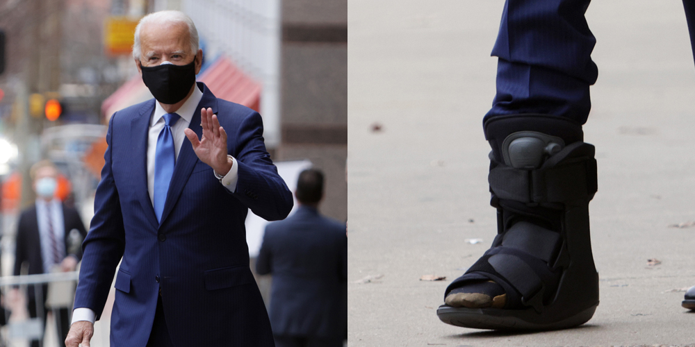 Joe Biden Wears Walking Boot After Suffering Fracture in Foot | Joe ...