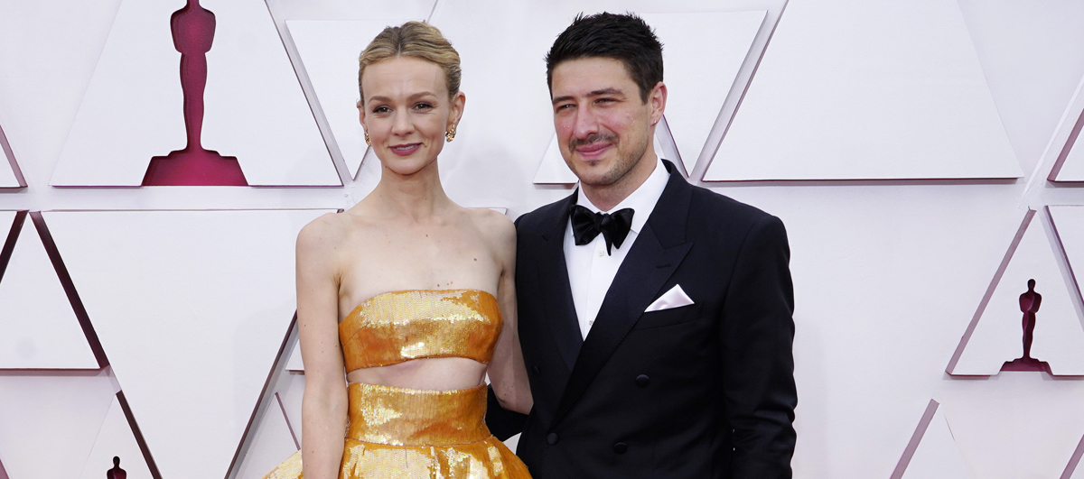 Carey Mulligan Dresses in Oscars Gold at Academy Awards 2021 with Husband Marcus Mumford | 2021 ...