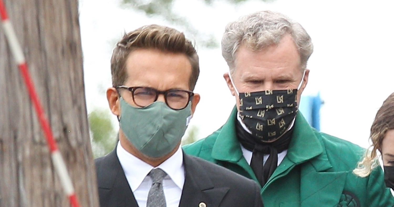 Ryan Reynolds & Will Ferrell Mask Up on Set of Their Movie Musical ...