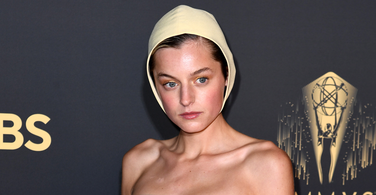 Emma Corrin Pairs Long, Black Nails with Yellow Dress for Emmy Awards ...
