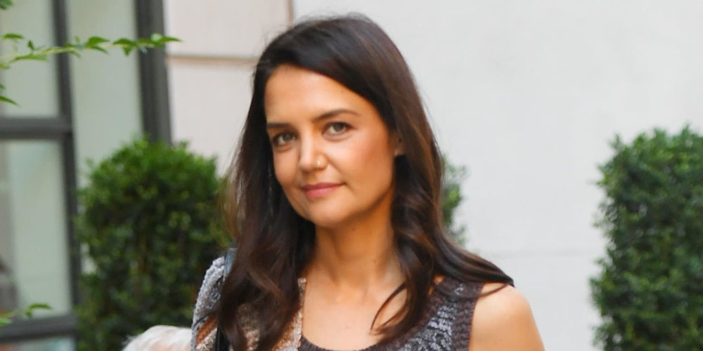 Katie Holmes Rocks a Striped Wool Dress for Her ‘Good Morning America ...