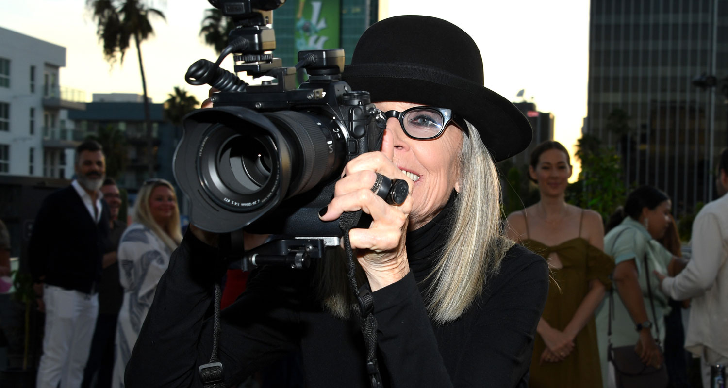 Diane Keaton Plays Around with Photographer’s Camera at ‘Mack & Rita ...