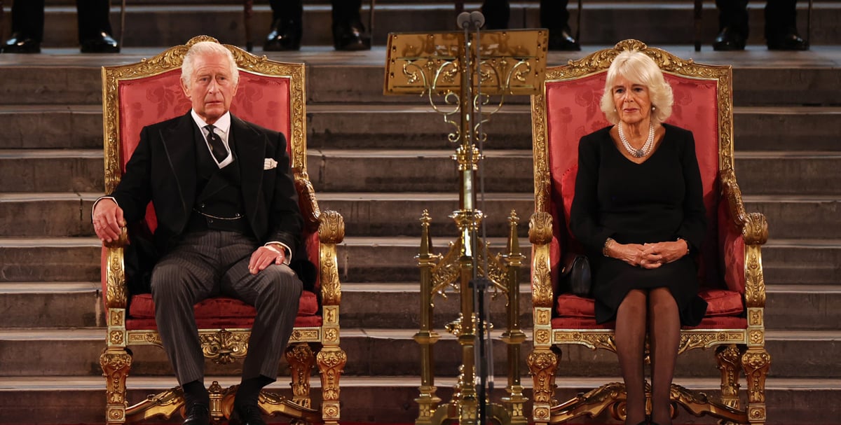King Charles & Camilla, Queen Consort Sit on Thrones for First Time ...