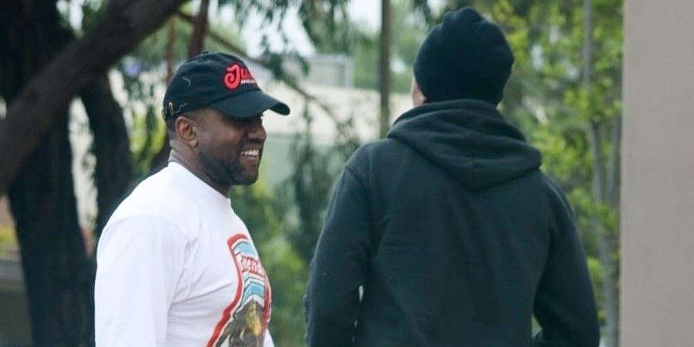 Kanye West Hugs It Out With Nick Cannon While At A Basketball Game ...