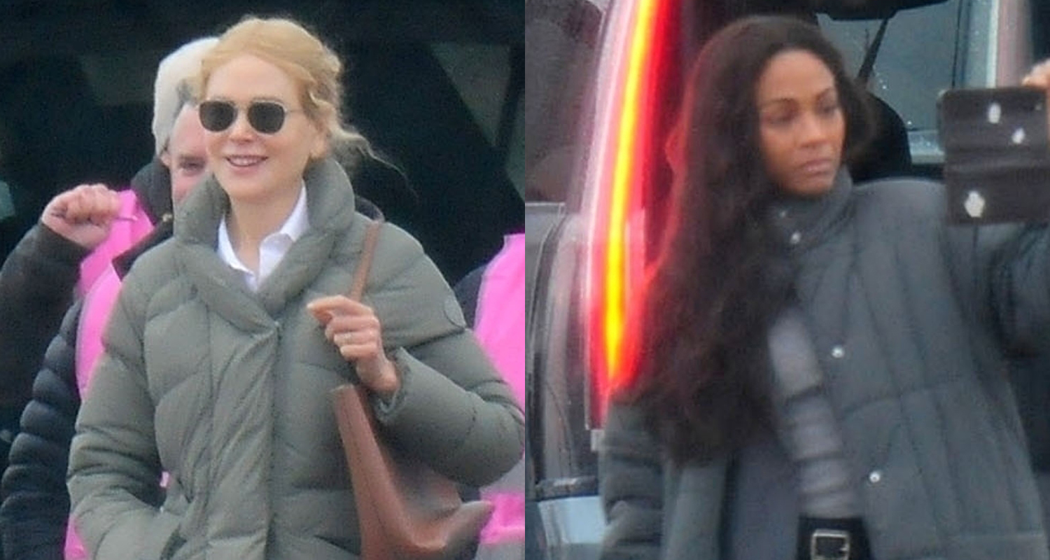 Nicole Kidman & Zoe Saldana Film Scenes for ‘Lioness’ at Airport in ...