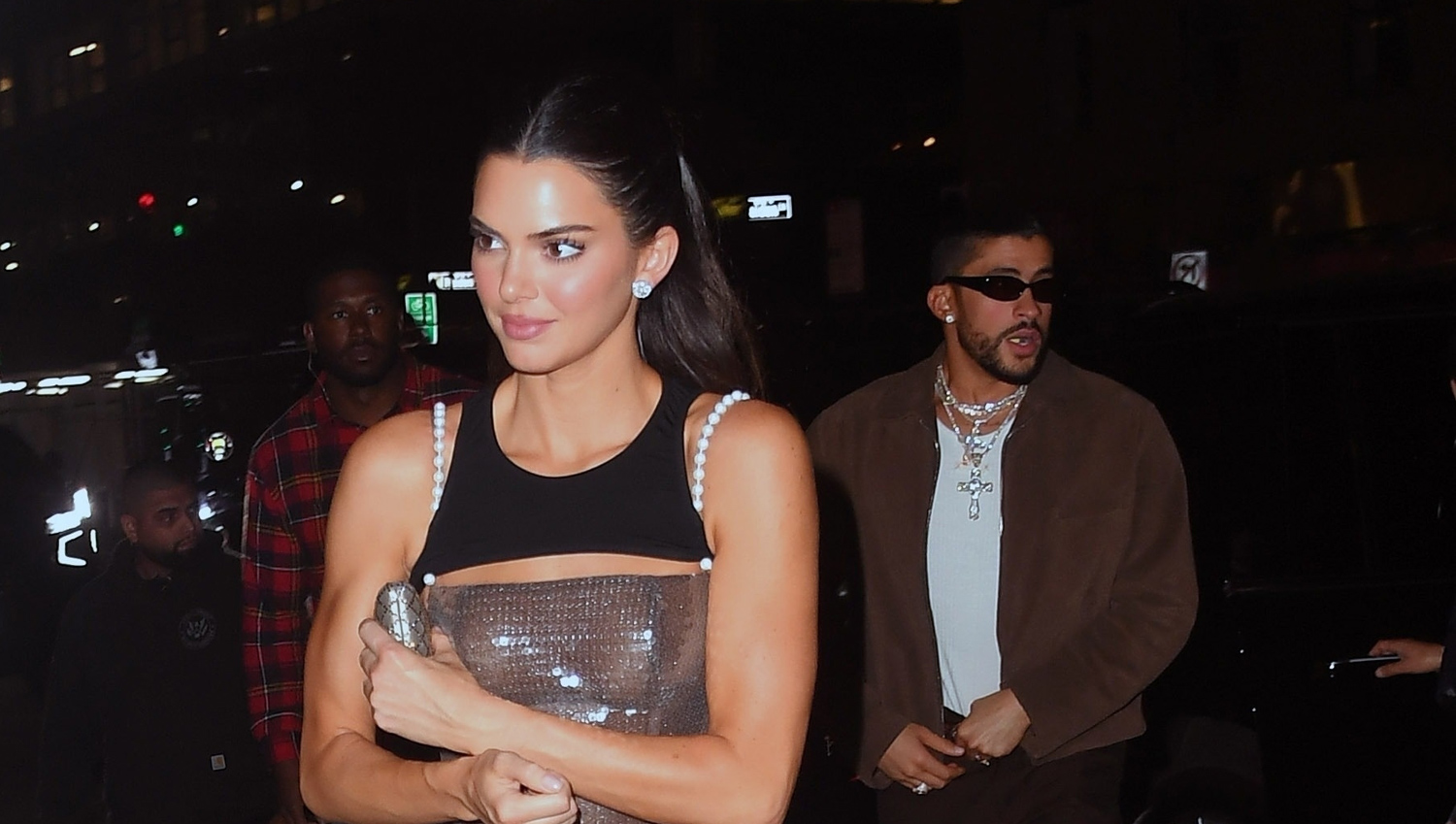 Kendall Jenner (in a Sheer Dress) & Bad Bunny Couple Up at Met Gala 2023 After Party (Photos ...