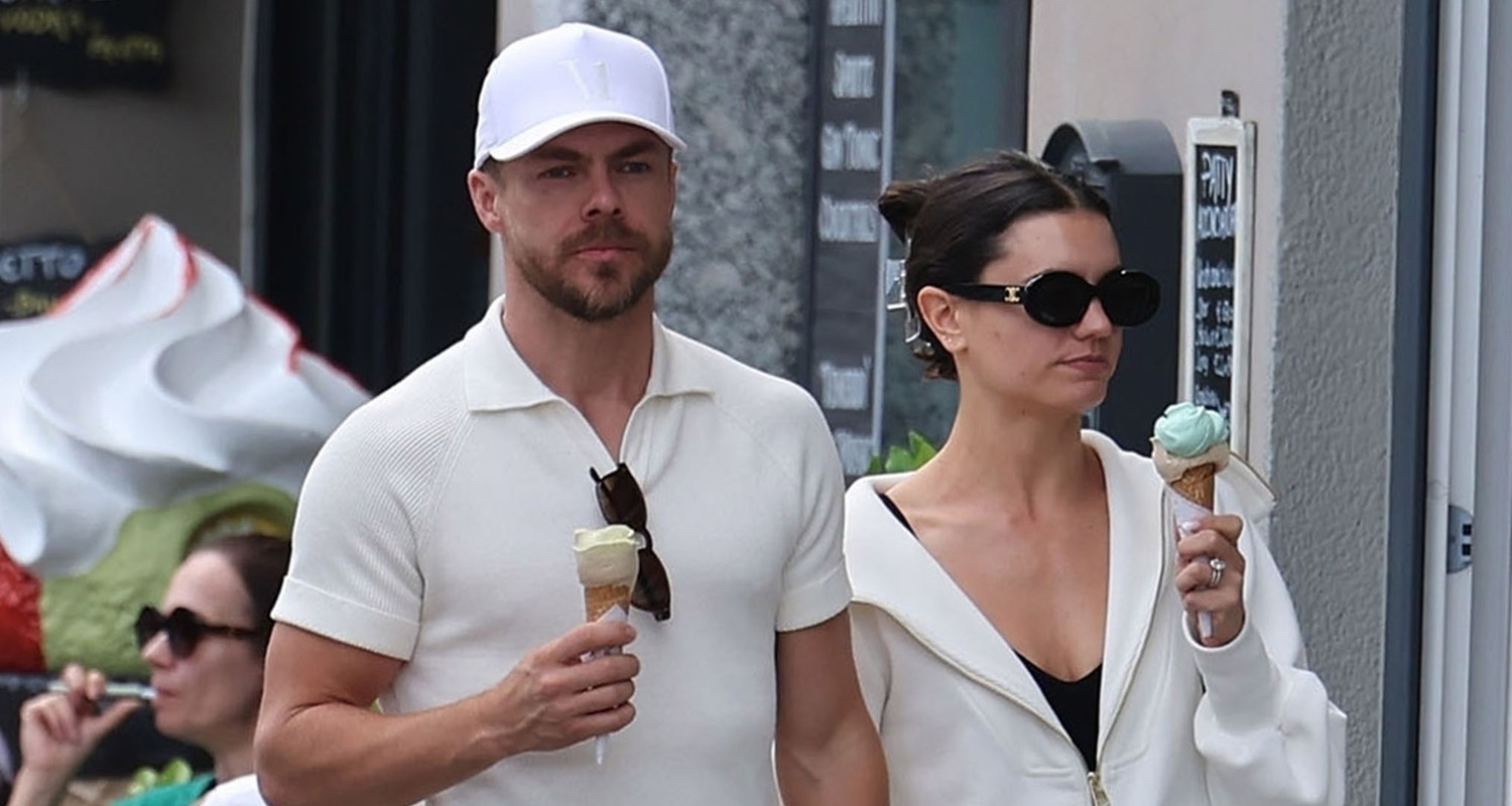 Derek Hough & Wife Hayley Erbert Grab Ice Cream While Honeymooning in ...