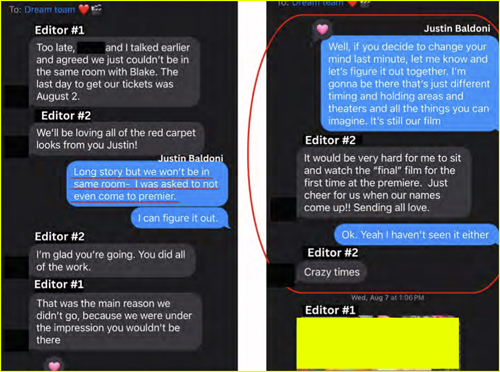 Every Text Message From Justin Baldoni’s Lawsuit Against the ‘New York ...