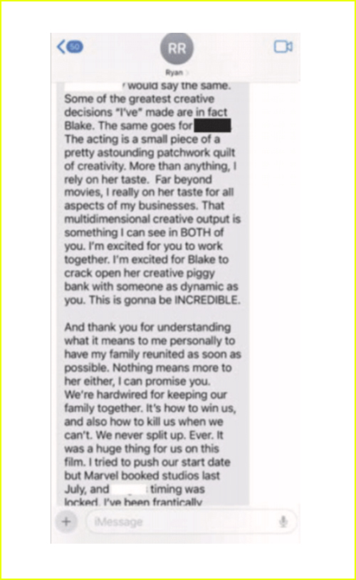 Justin Baldoni & Ryan Reynolds’ Alleged 2023 Text Message Exchange ...