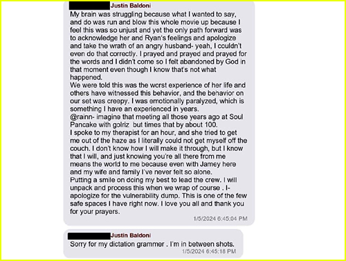 Justin Baldoni’s Text Messages Reveal Inside Details of His 2024 Ryan ...