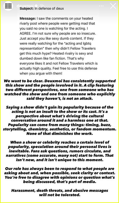 Deuxmoi Reacts Following Backlash Over ‘Heated Rivalry’ Comments ...